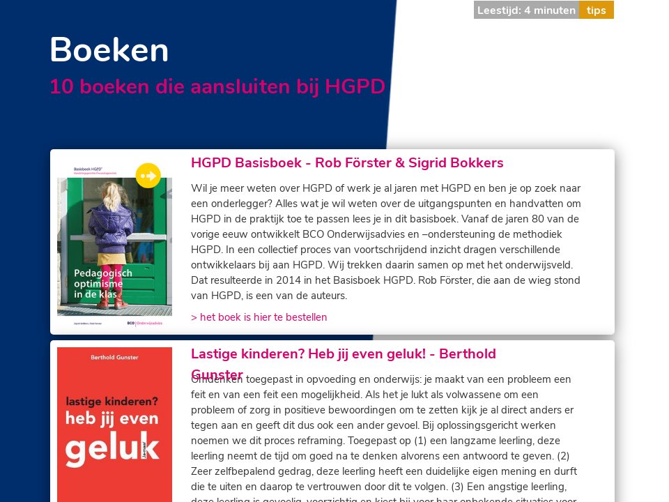 Wat is HGPD? - Pedagogisch optimisme in het primair en voortgezet onderwijs